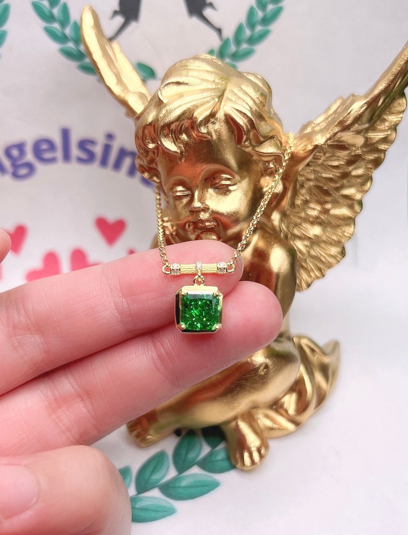 Dainty Stunning Pendant, MINI Fancy Forest Green Pendant Exquisite ...