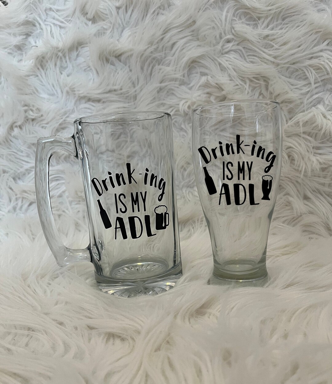 Occupational Therapy Beer Mug/ Glass, Drink-ing is My ADL, Occupational ...