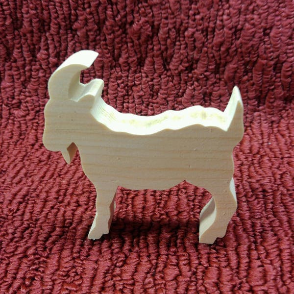 Wooden Goat Carving - Etsy