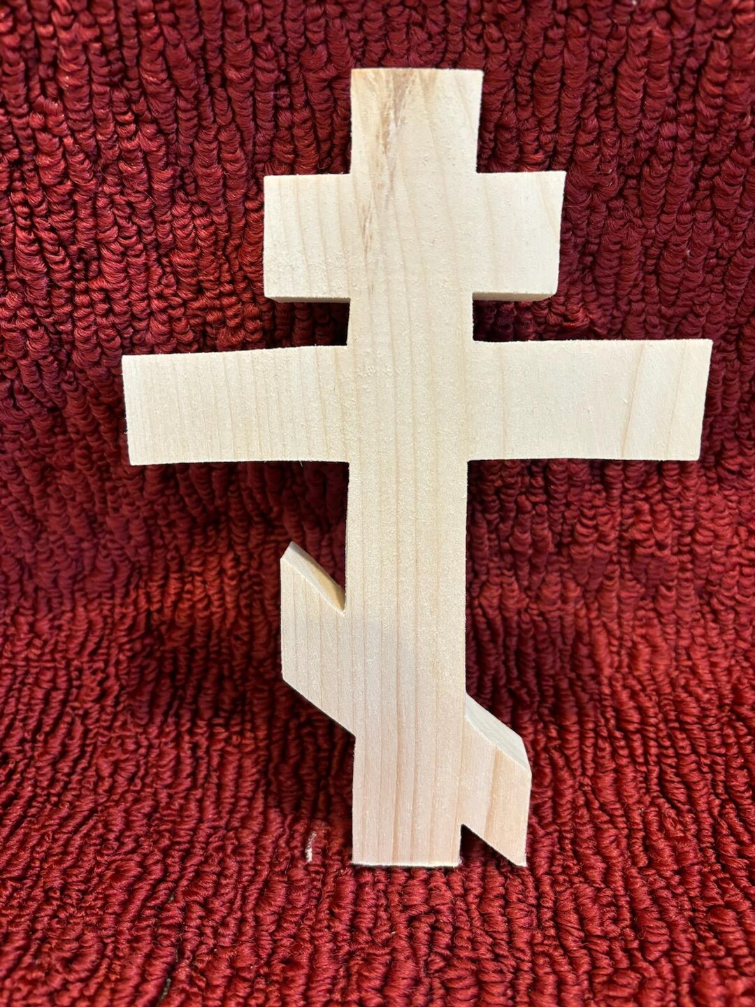 Wood Large Russian Orthodox Cross, 7 3/4" Tall, 5 1/2" Wide, 3/4" Thick ...