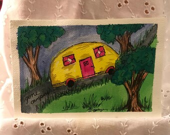 Camping postcard | Etsy