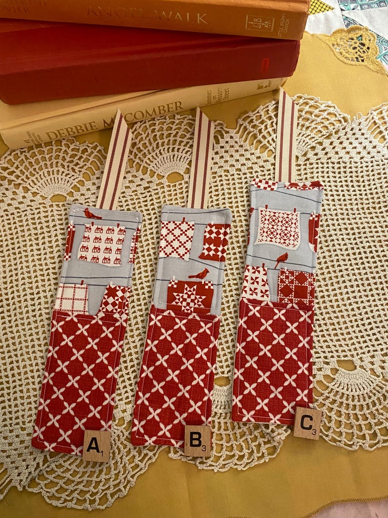 Quilts and Red Birds Quilted Bookmarks - Etsy