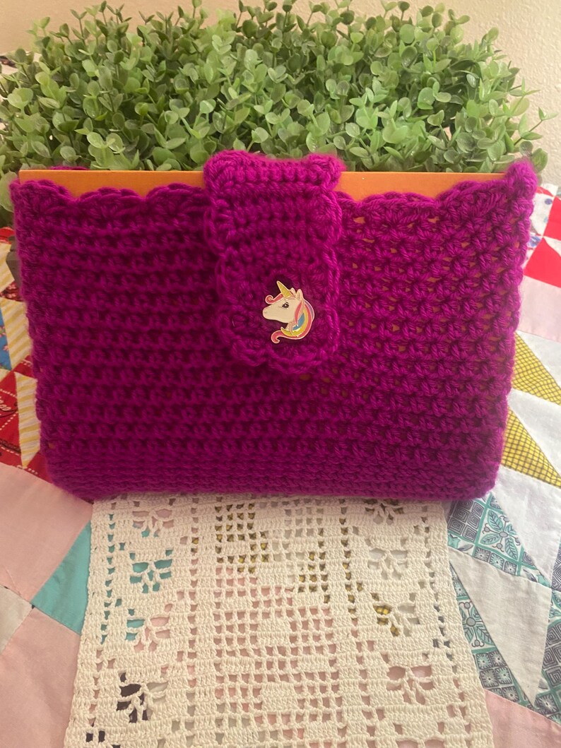 Unicorn and Rainbows Crochet Book Sleeve/cover - Etsy