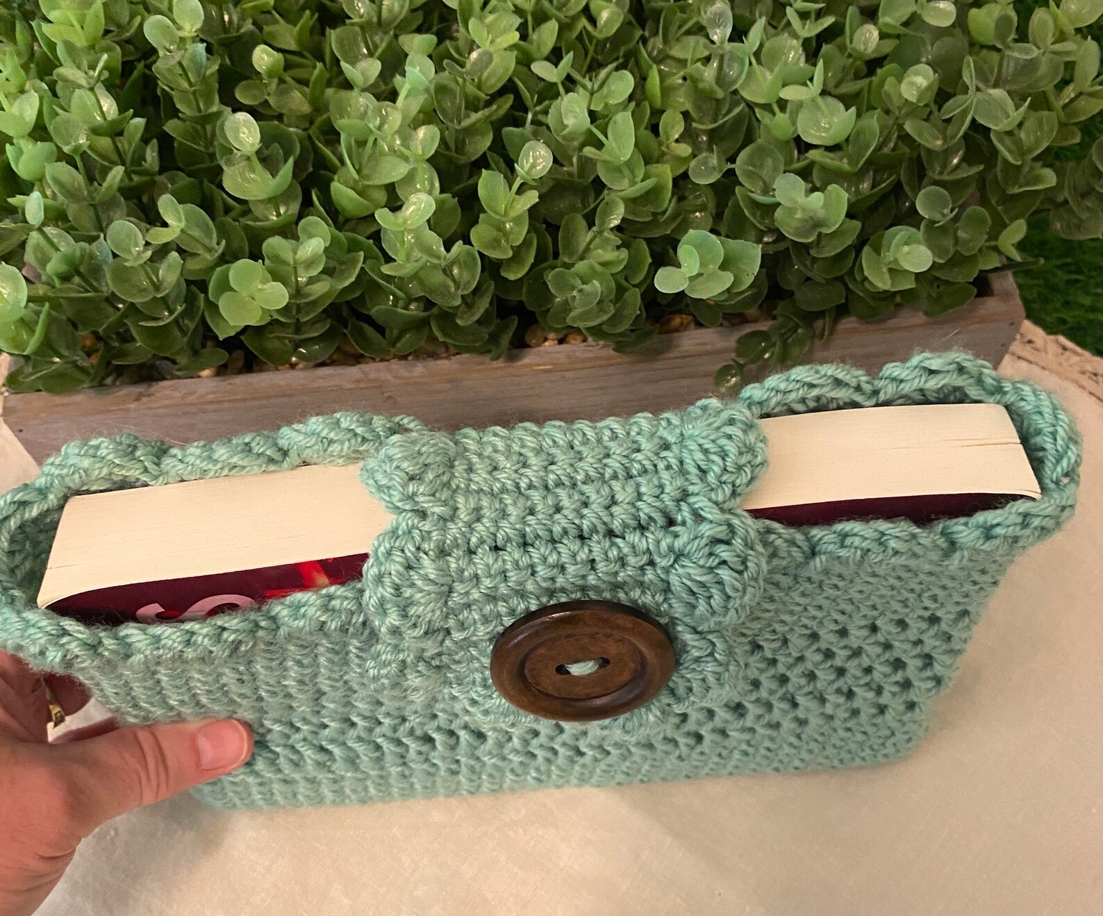 Sage Crochet Book Cover - Etsy