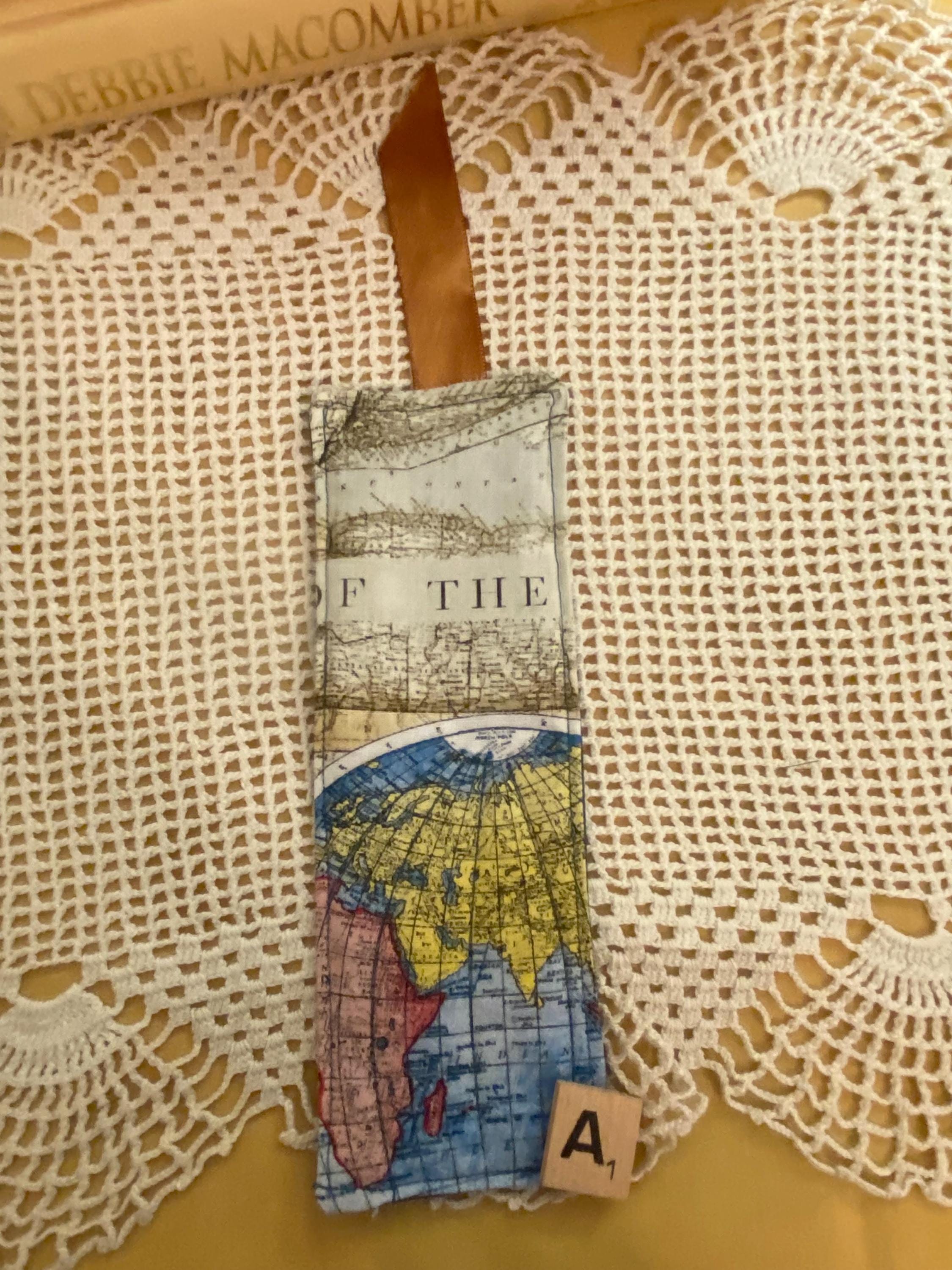 World Map Quilted Bookmarks - Etsy