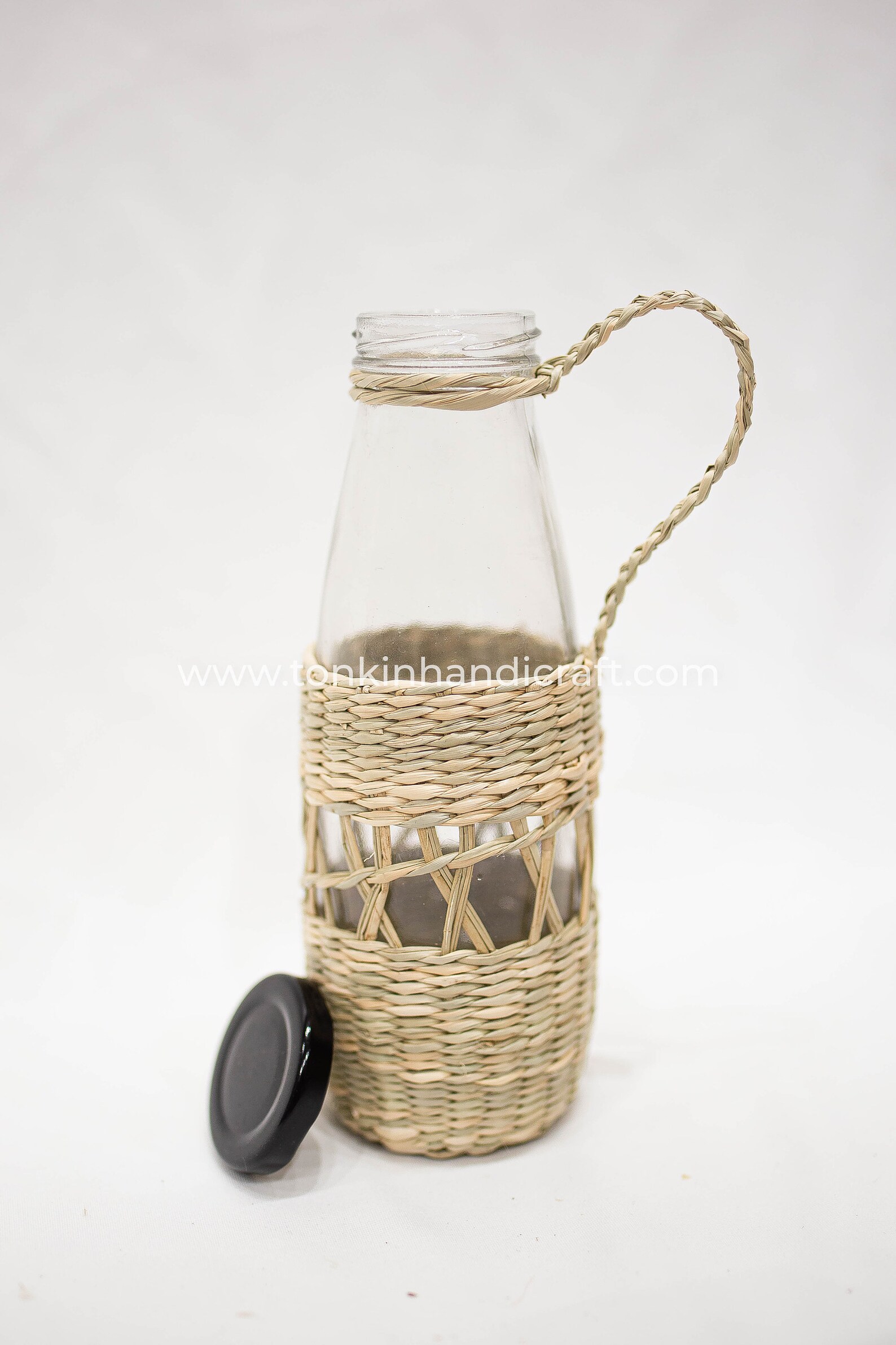 Hand blow Glass Pitcher Seagrass-Wrapped PitcherSmall Milk | Etsy