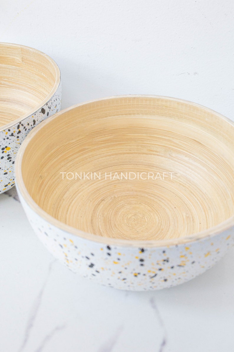 Set of 3 Spun Bamboo Bowl, Bamboo Dinnerware,hand-spunbamboo Bowl ...