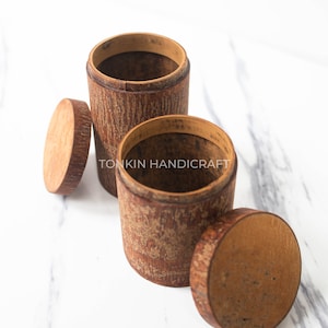Round Cinnamon Bark Box, Spice Jar Holder With Lid, Cinnamon Canister ...