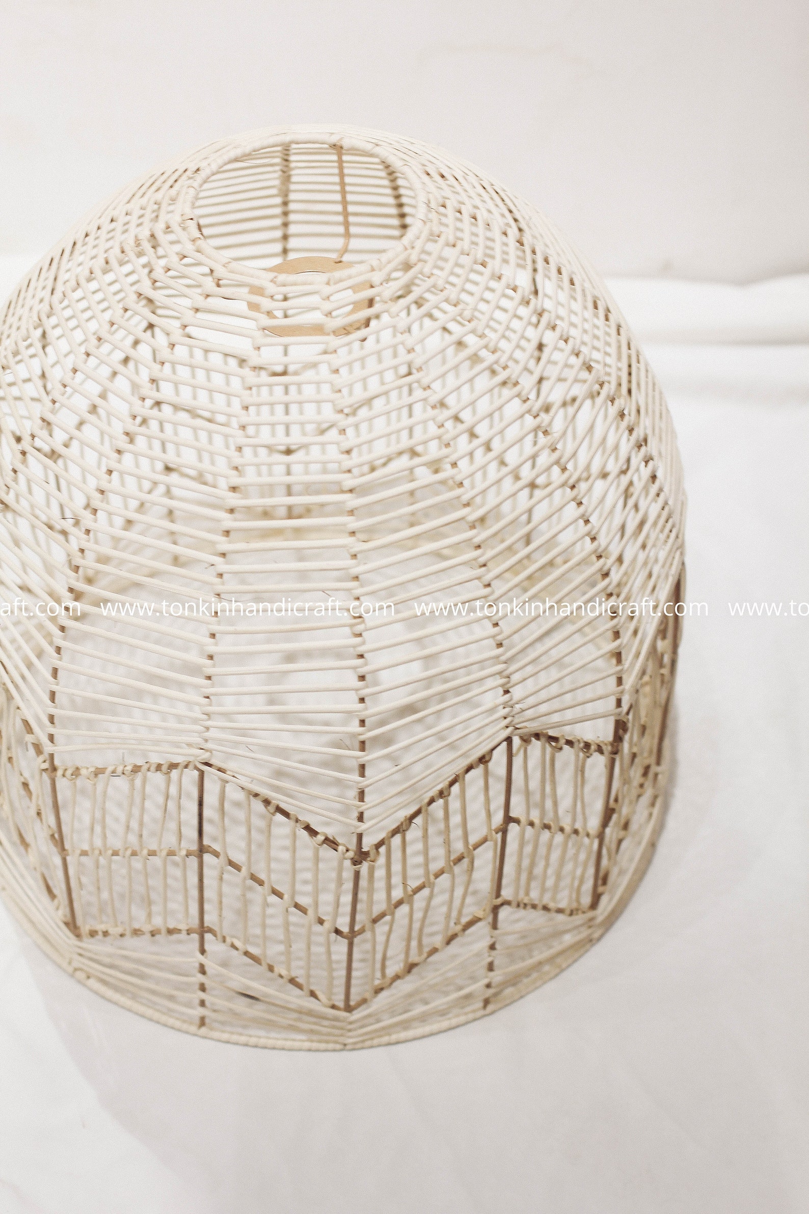 Lace Round White Rattan 40x40 Cm Lampshade Light Pendant, Handmade Shop ...