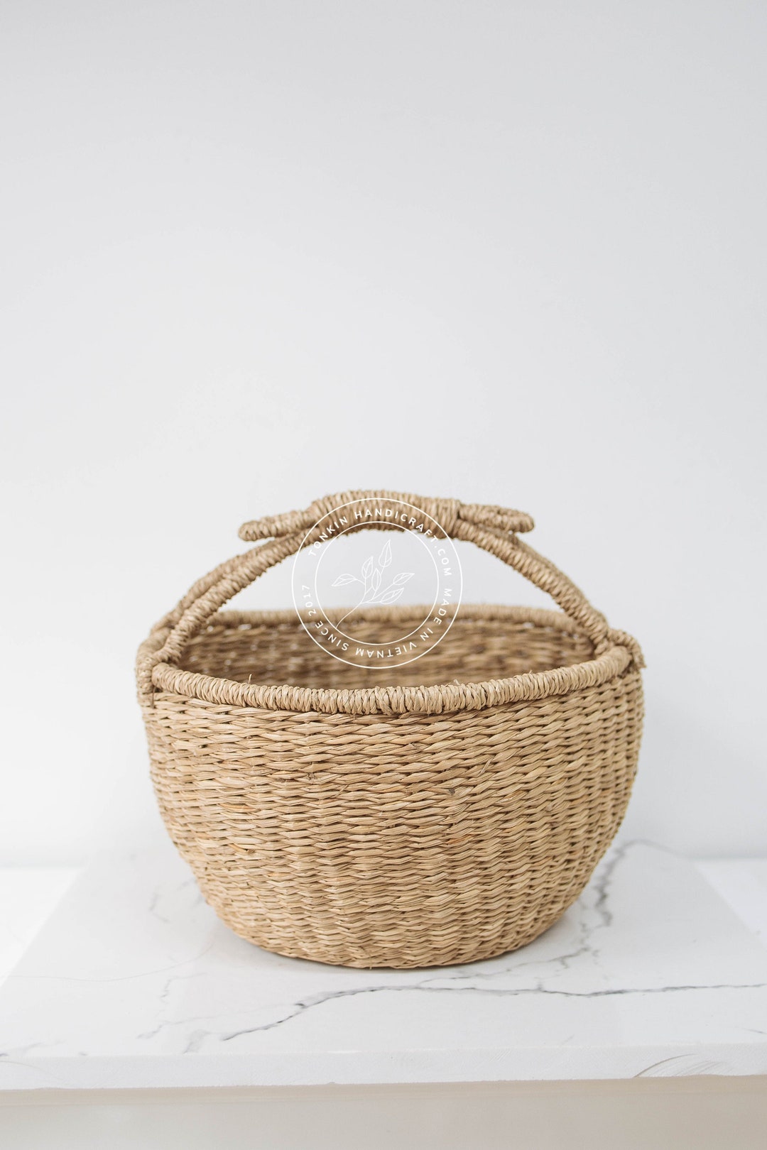 Bonga Seagrass Baskets With Handle Weaving Woven Basket Picnic Basket ...