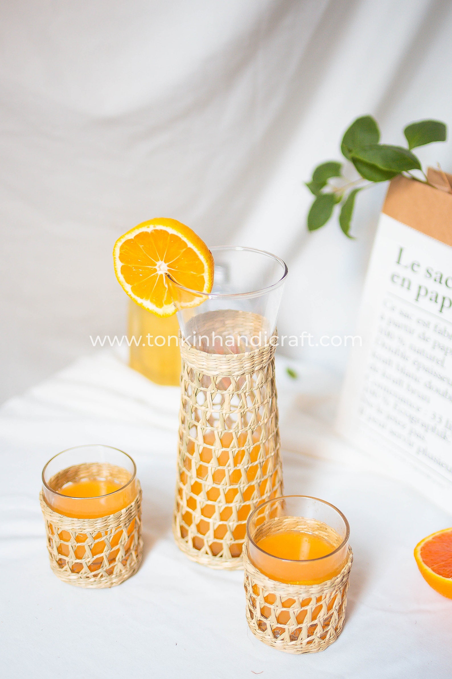 Bistro Carafe Seagrass-wrapped Pitcher 900ml Juice Jug - Etsy