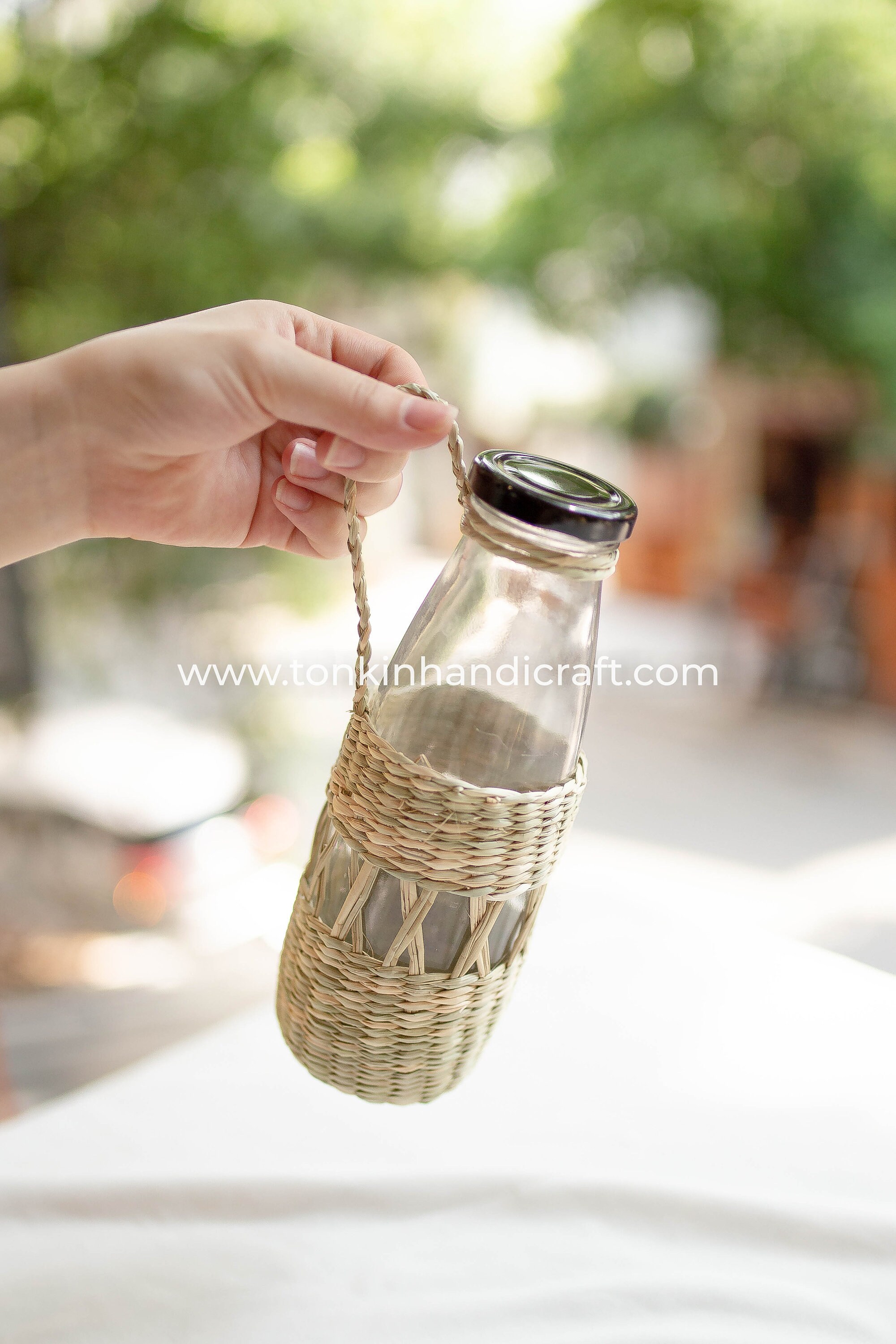 Hand Blow Glass Pitcher Seagrass-wrapped Pitchersmall Milk | Etsy