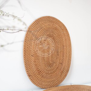 Oval Rattan Handmade Placemat, Braided Mat Heat Resistant Hot ...