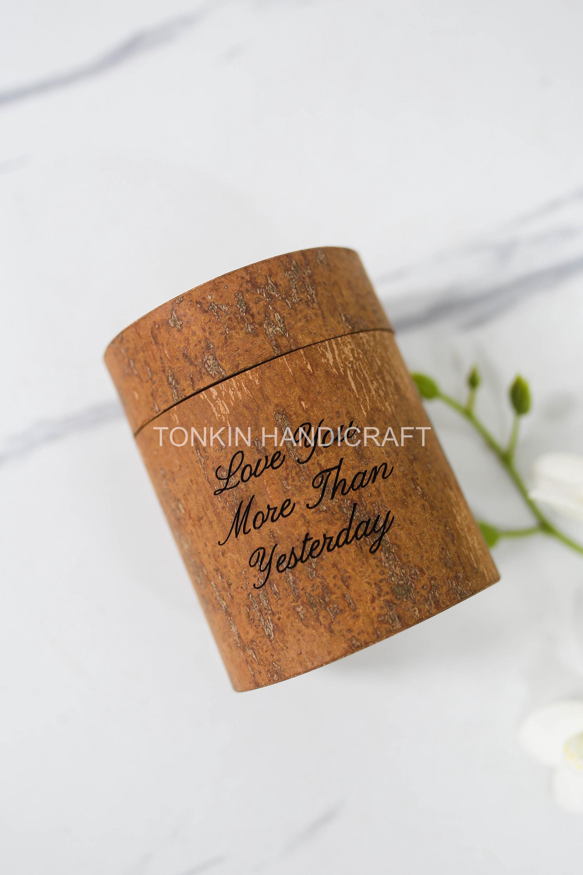 Round Cinnamon Bark Box, Spice Jar Holder With Lid, Cinnamon Canister ...