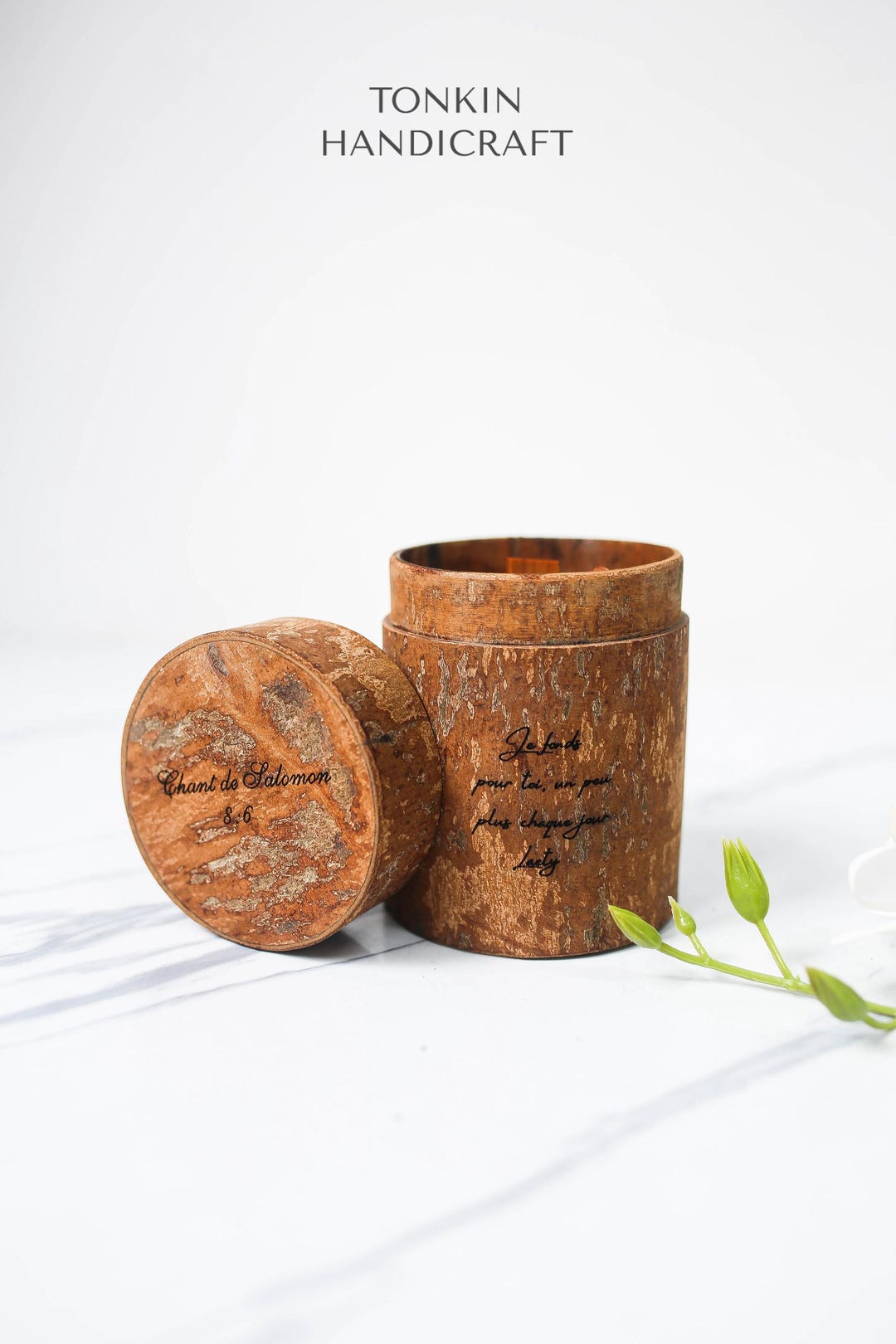 Personalized Cinnamon Candle, Round Cinnamon Bark Box Candle,candle ...