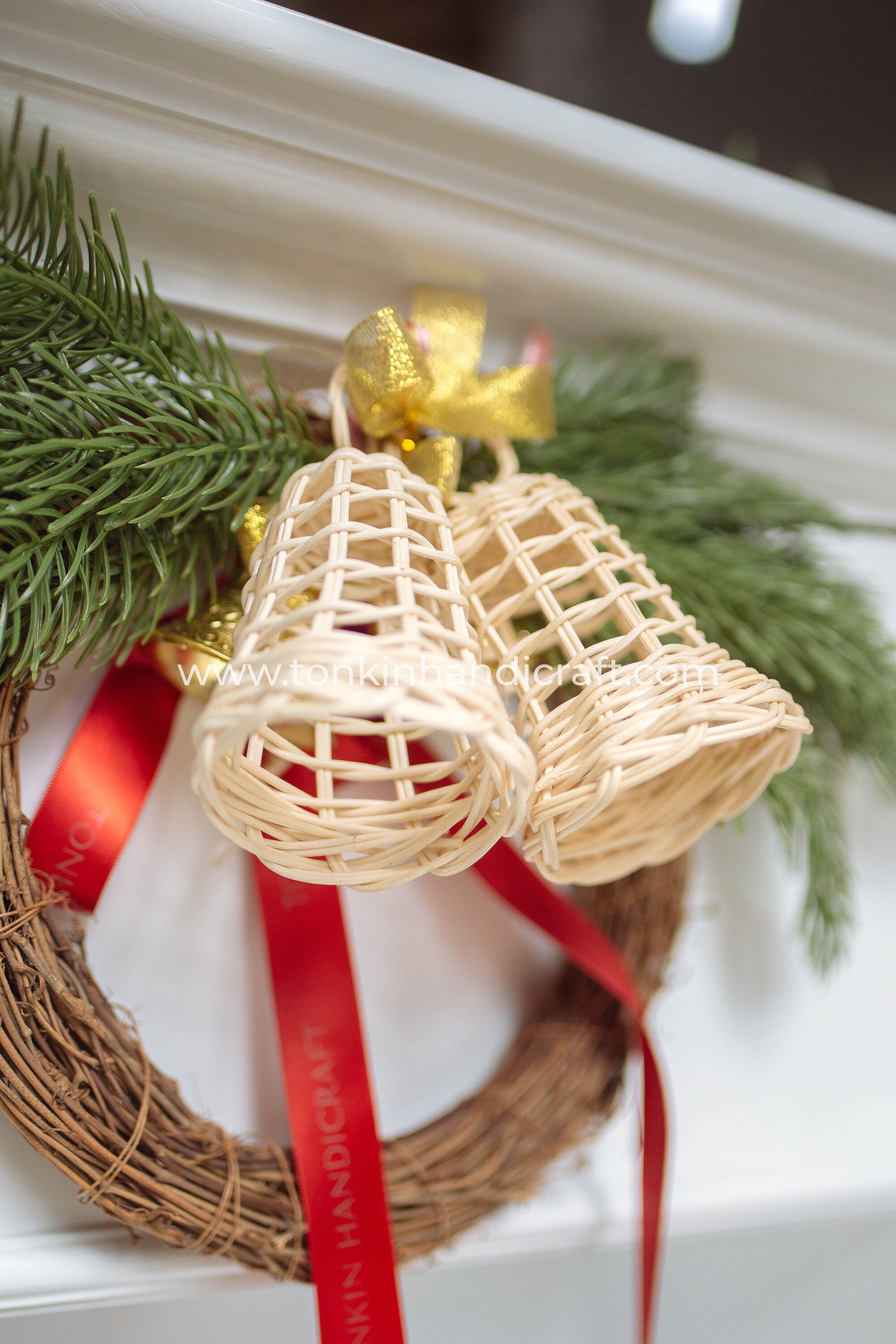 Wicker Bell Rattan Christmas Wicker Bell Tree Hanging Bell - Etsy