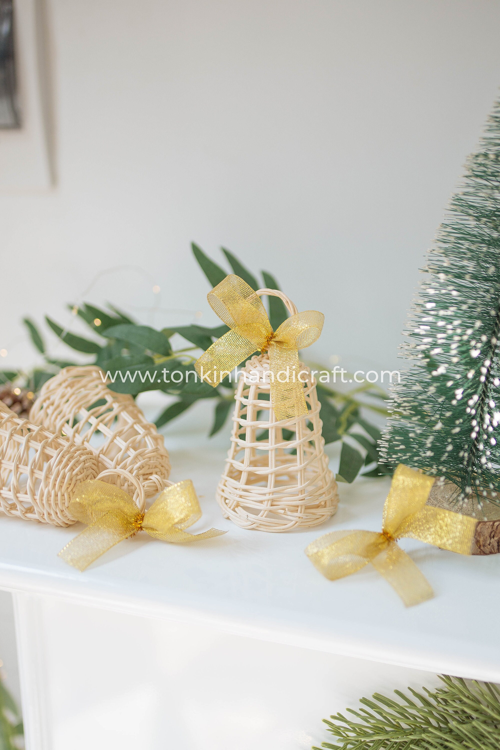 Wicker Bell Rattan Christmas Wicker Bell Tree Hanging Bell - Etsy