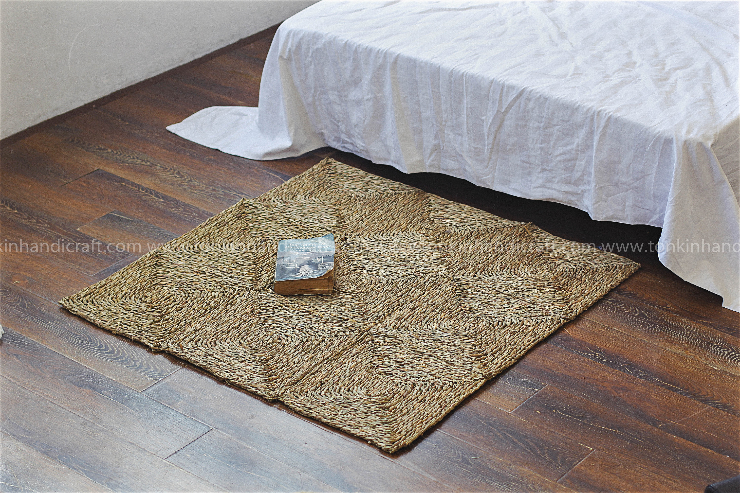 Hand Woven Natural Square Wicker Foldable Rug Natural Weave | Etsy