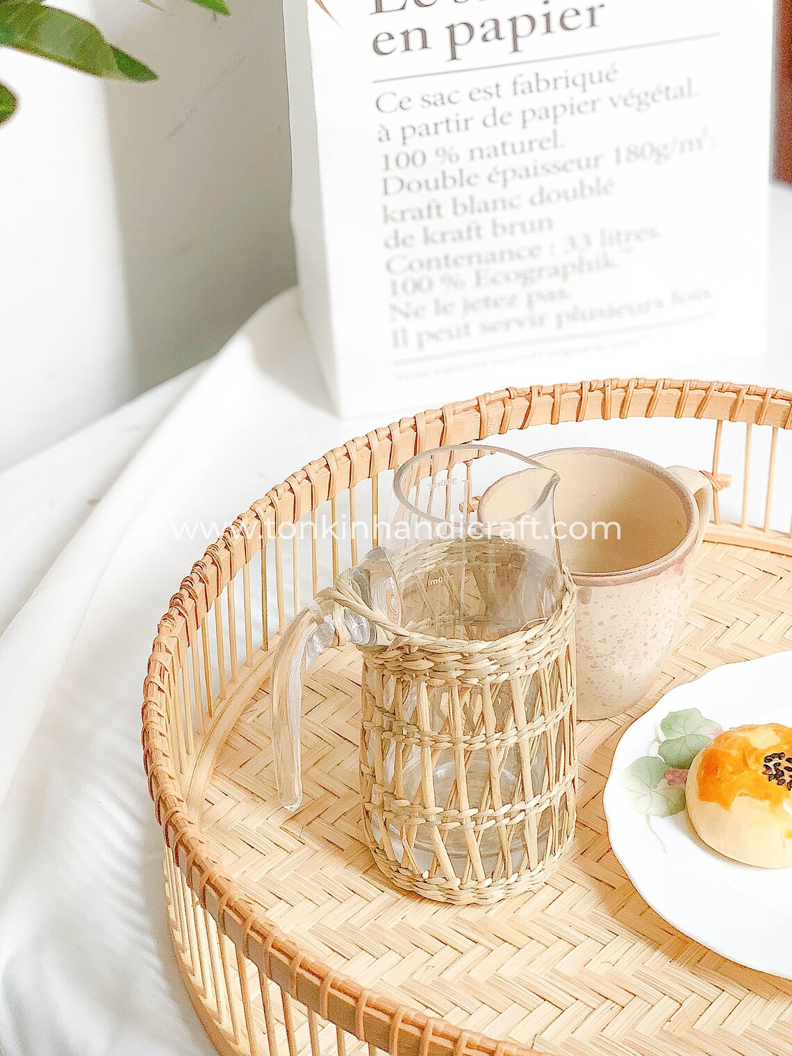 Hand Blow Glass Pitcher Seagrass-wrapped Pitcher Small Milk | Etsy