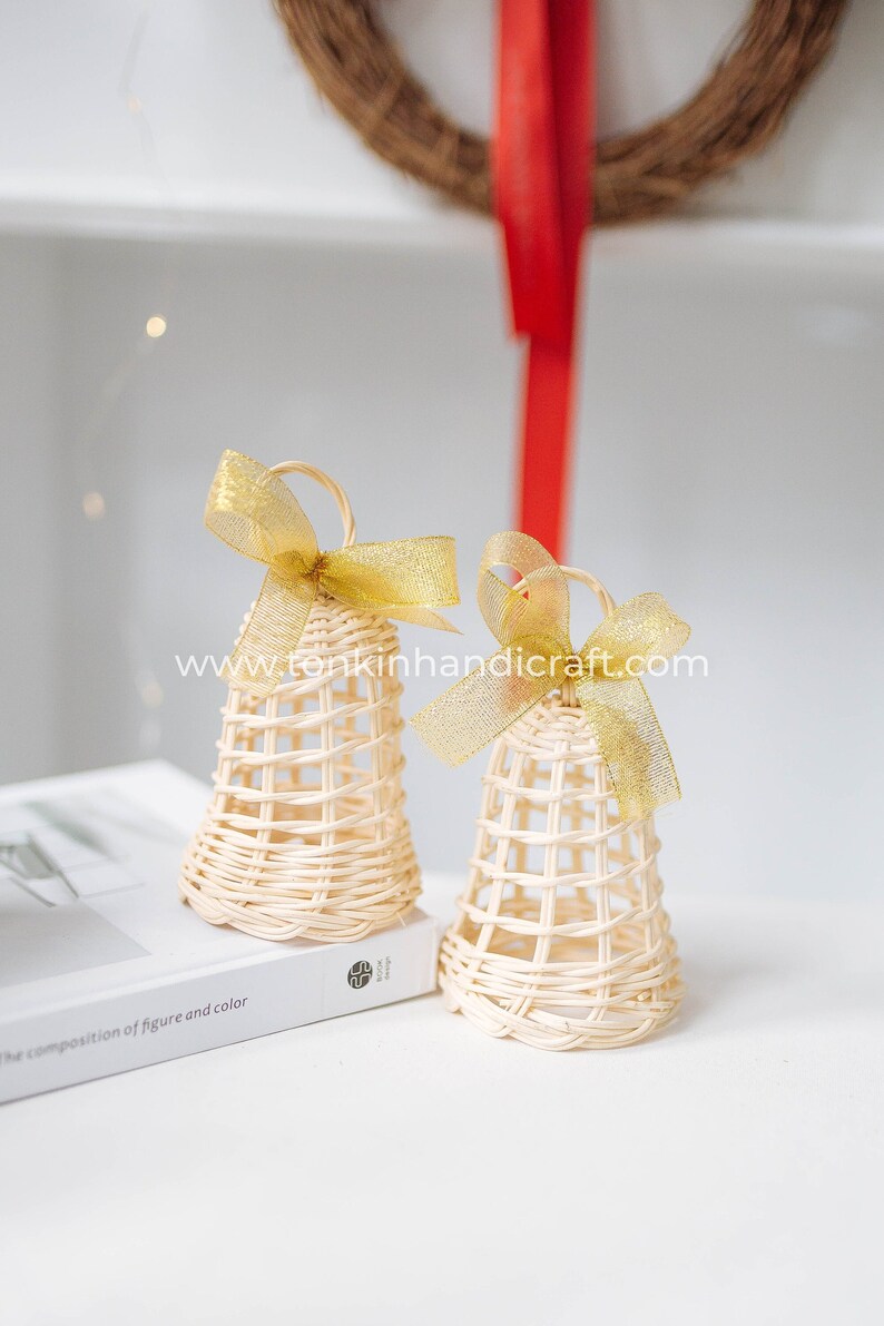 Wicker Bell Rattan Christmas Wicker Bell Tree Hanging Bell - Etsy