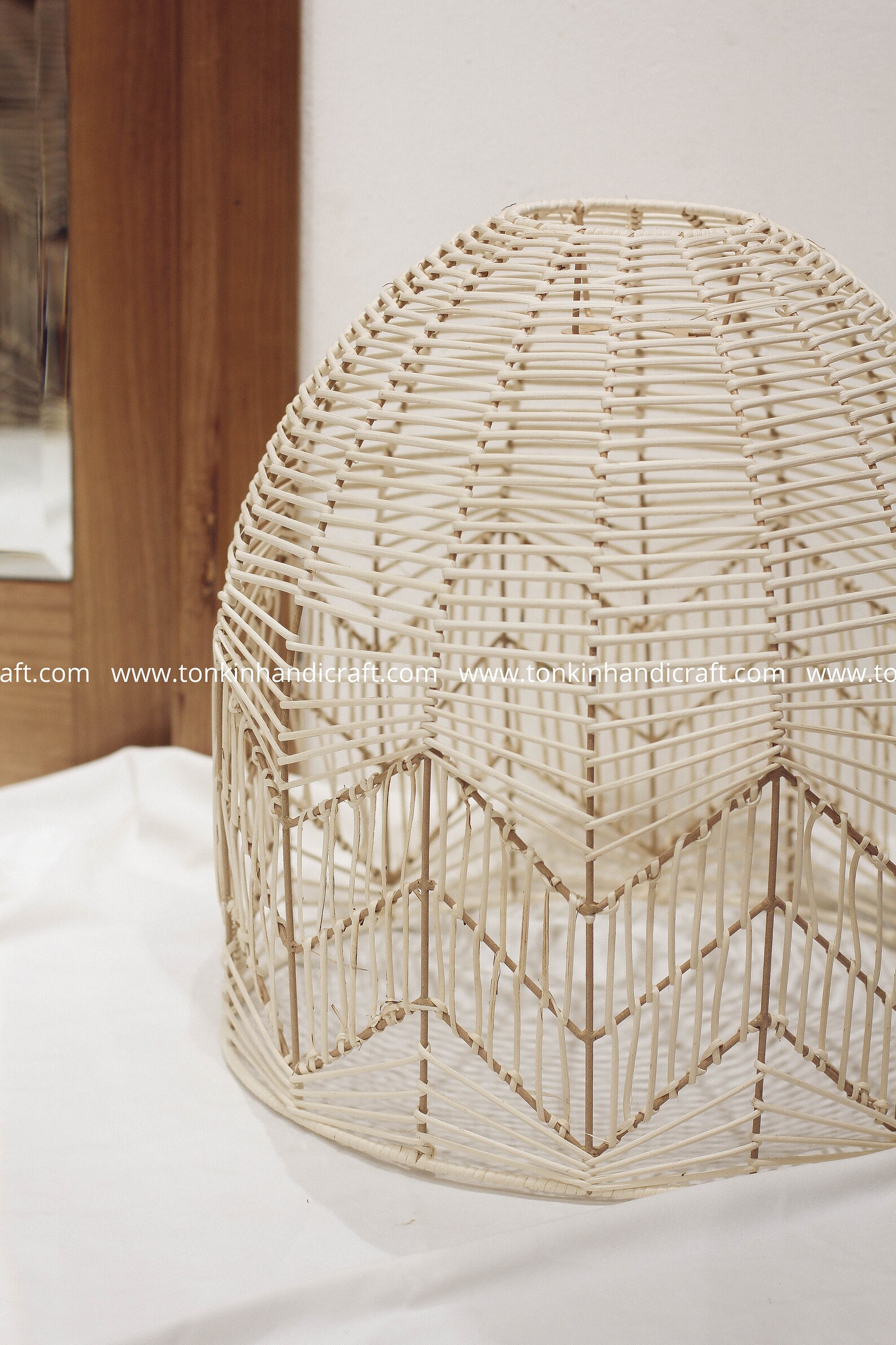 Lace Round White Rattan 40x40 Cm Lampshade Light Pendant, Handmade Shop ...