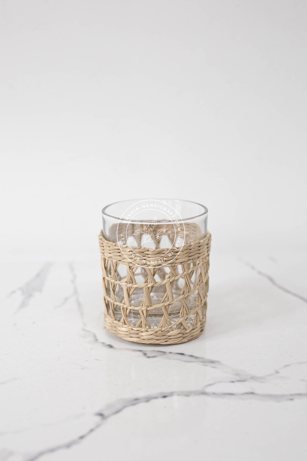 Seagrass Glassware,wrapped Drink Tumbler, Woven Seagrass Wrapped ...