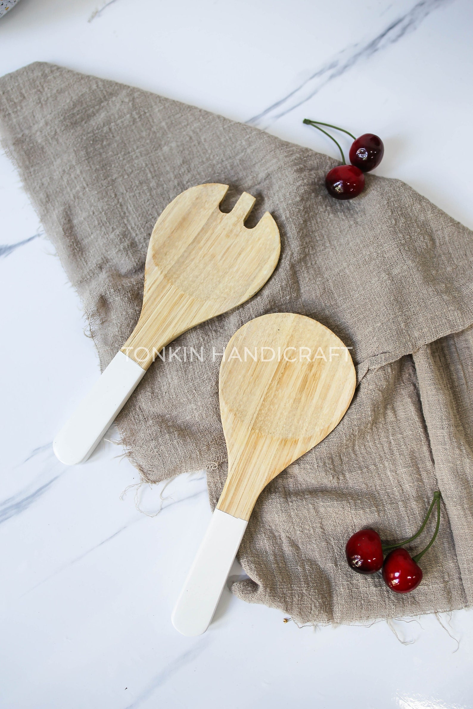 Salad Bamboo Utensils, Bamboo Kitchen Utensils Set, Personalized ...