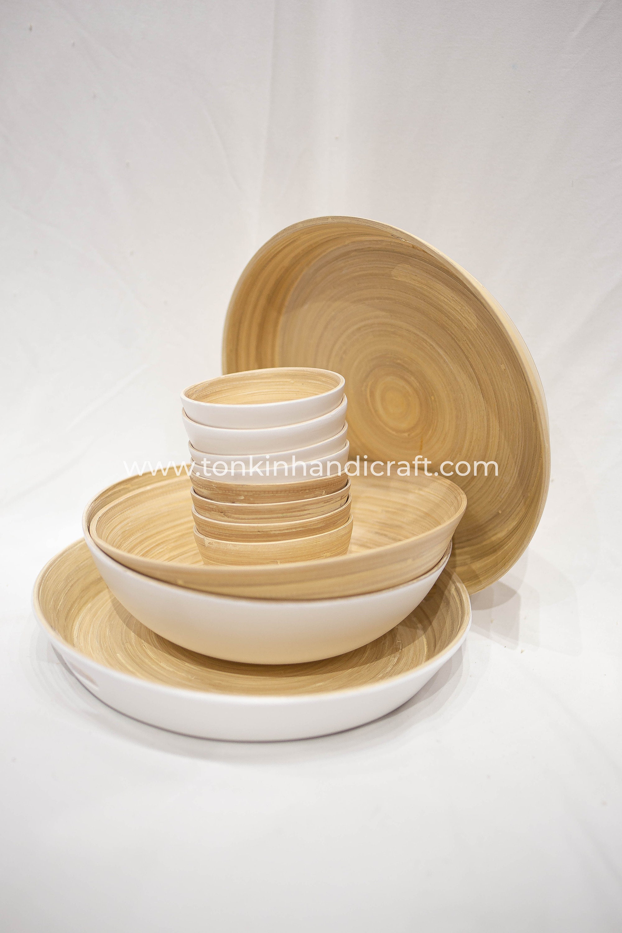 Set of 12 Bamboo Bowls and Trays Bamboo Dinnerware Gift | Etsy