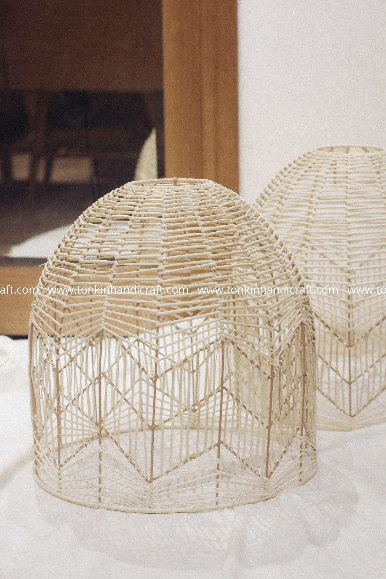 Lace Round White Rattan 40x40 Cm Lampshade Light Pendant, Handmade Shop ...