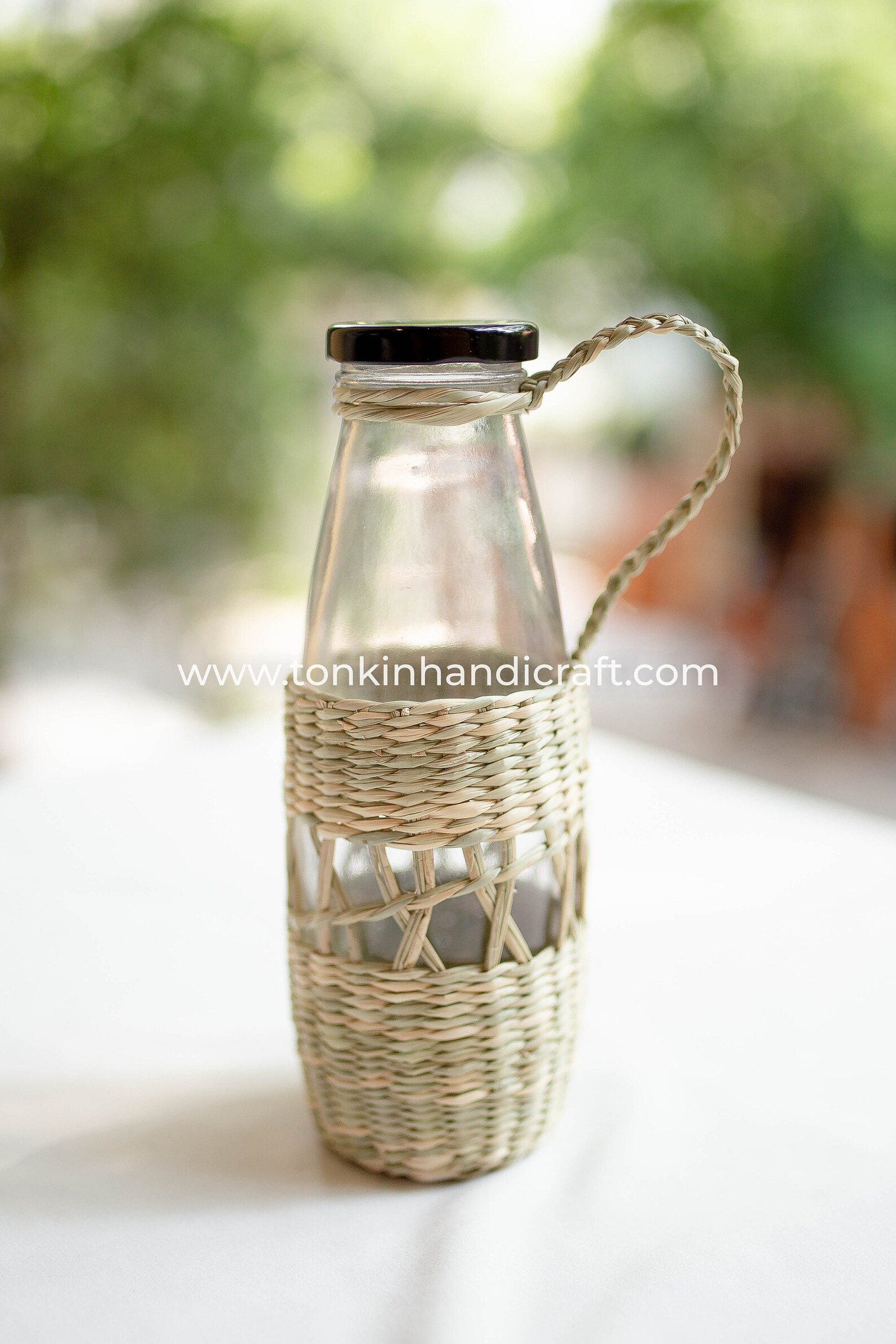 Hand blow Glass Pitcher Seagrass-Wrapped PitcherSmall Milk | Etsy