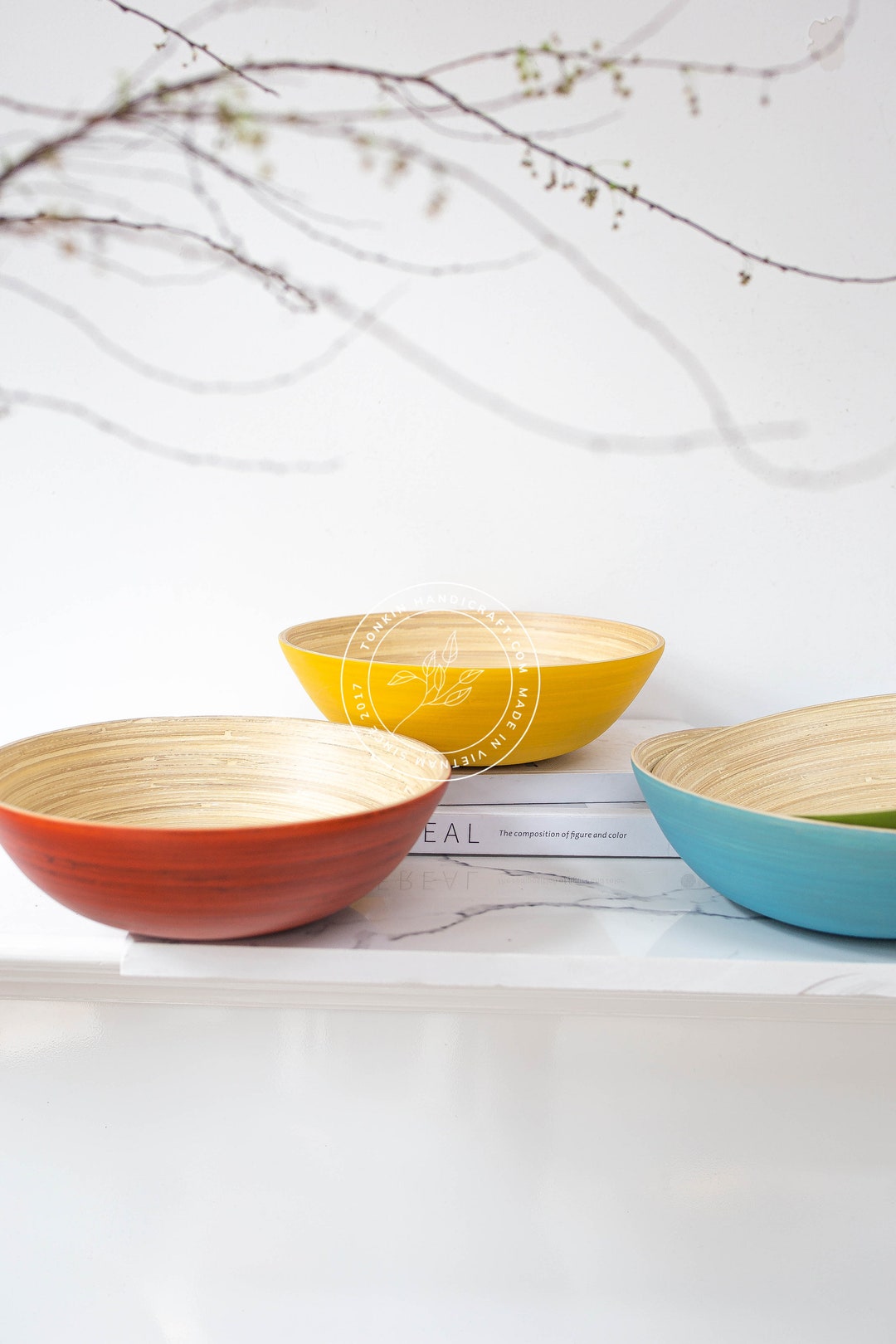 Spun Bamboo Bowl, Bamboo Dinnerware,hand-spunbamboo Bowl Durable ...