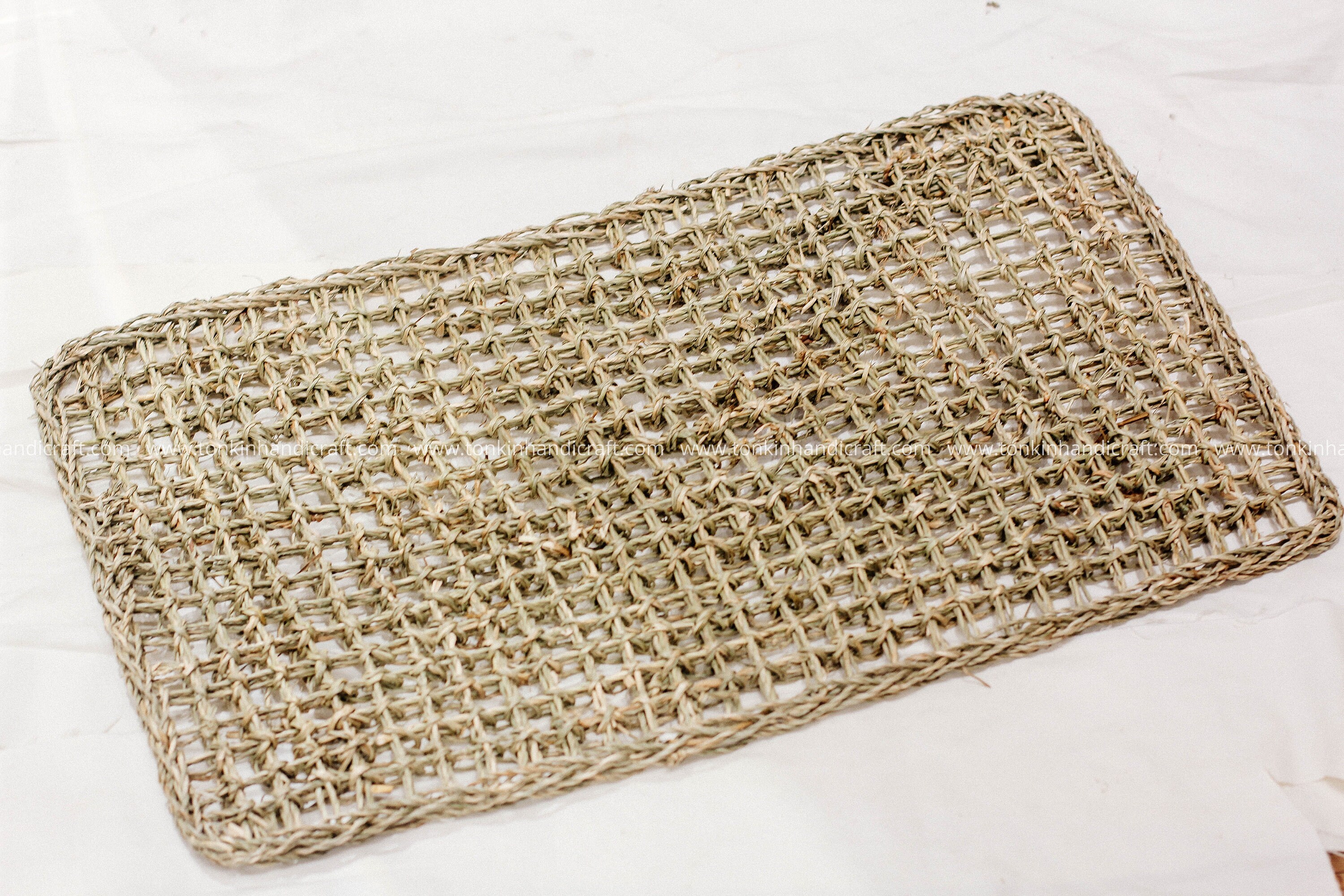 Hand Woven Natural Rectangle Door Mat Natural Weave Wicker | Etsy