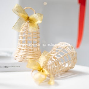Wicker Bell, Rattan Christmas Wicker Bell, Tree Hanging Bell, Christmas ...