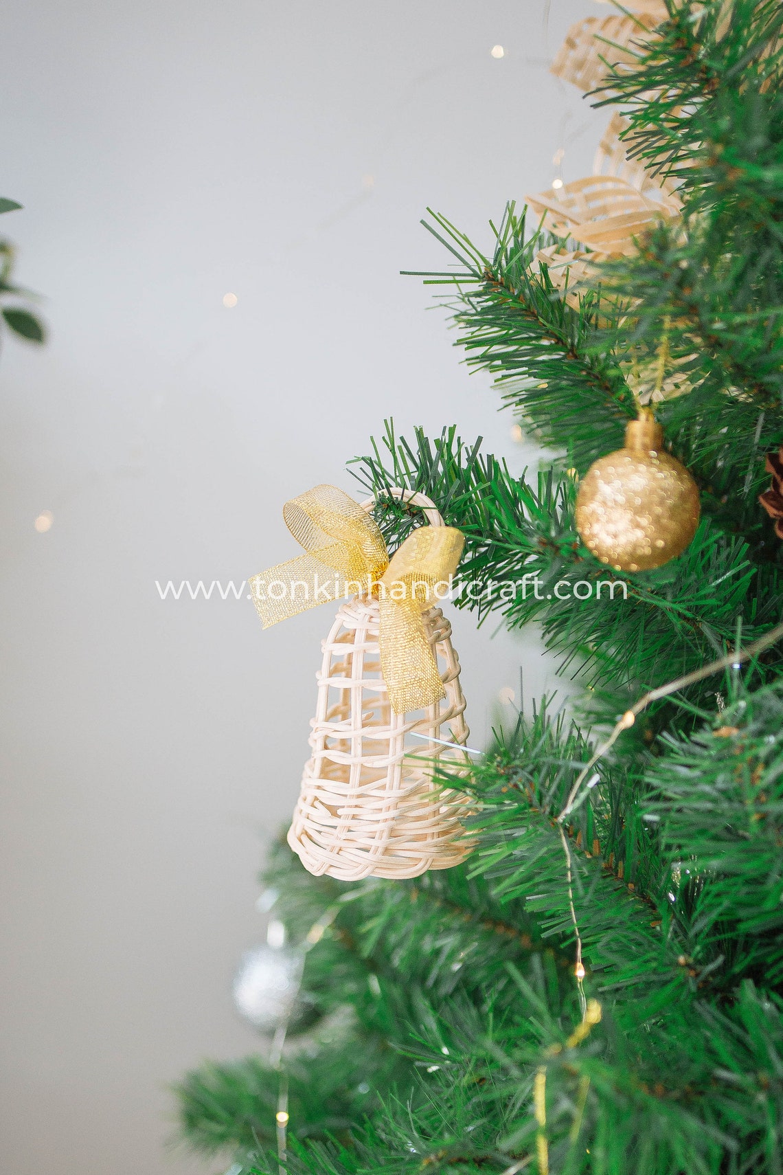 Wicker Bell Rattan Christmas Wicker Bell Tree Hanging Bell - Etsy