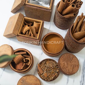 Round Cinnamon Bark Boxes,spice Jar Holder With Lid, Cinnamon Canister ...