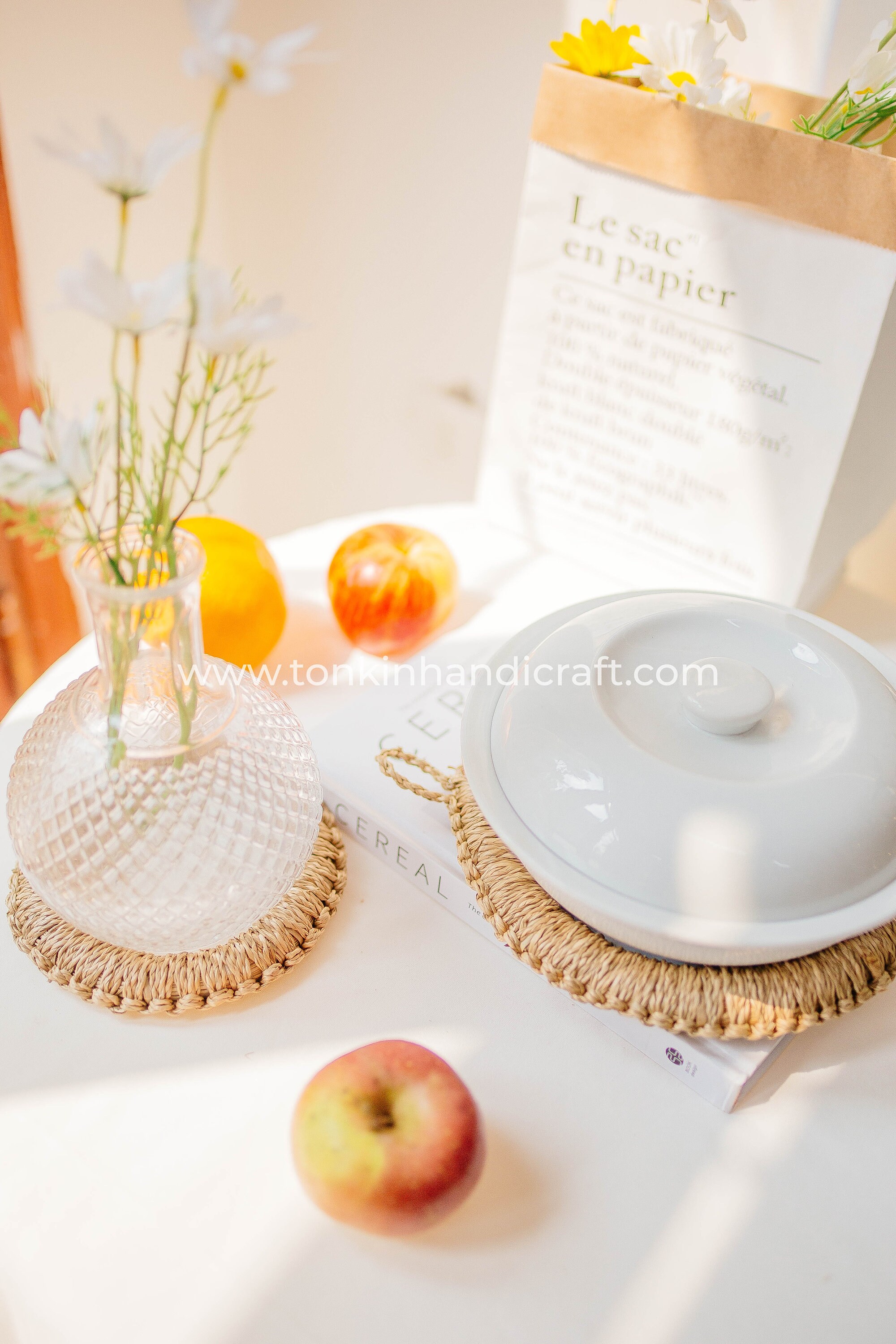 Seagrass Trivet, Round Wicker Trivet, Woven Table Pads, Table Decor ...