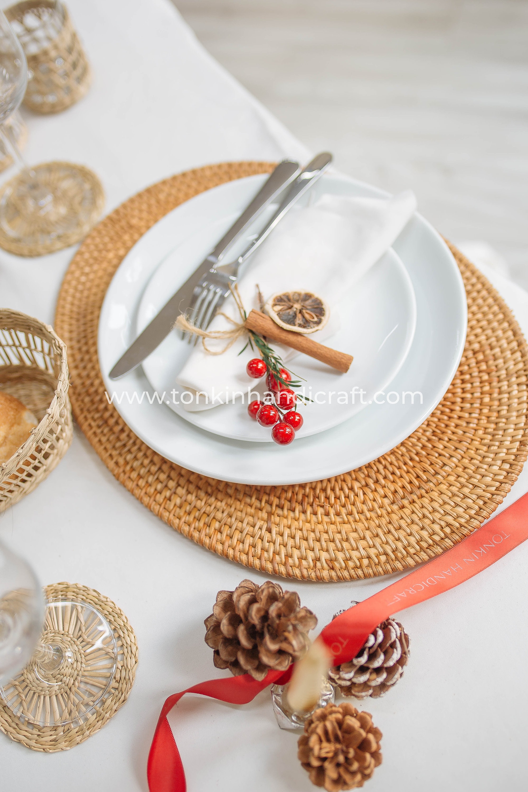Oval Rattan Handmade Placemat, Braided Mat Heat Resistant Hot ...