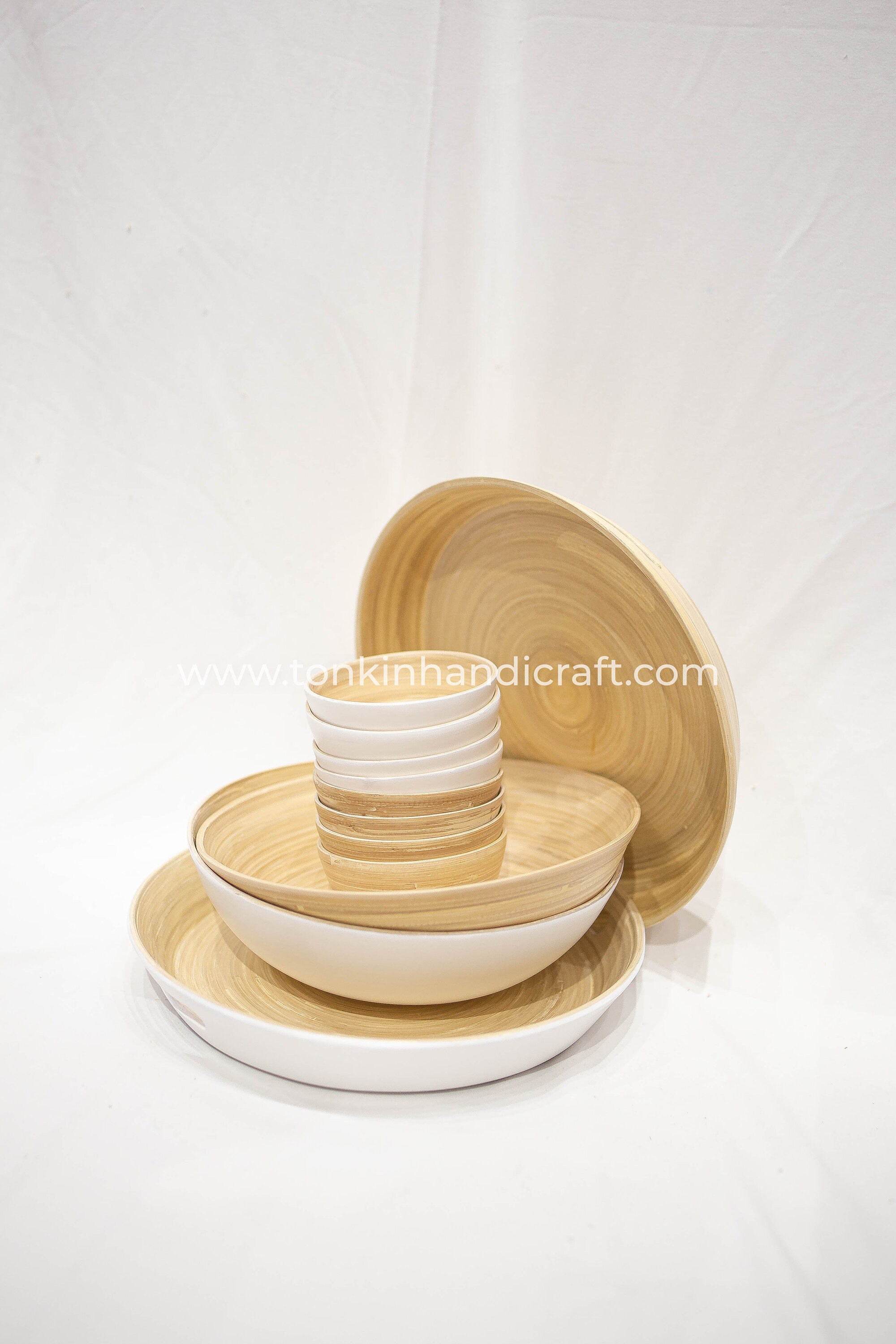 Set of 12 Bamboo Bowls and Trays Bamboo Dinnerware Gift | Etsy