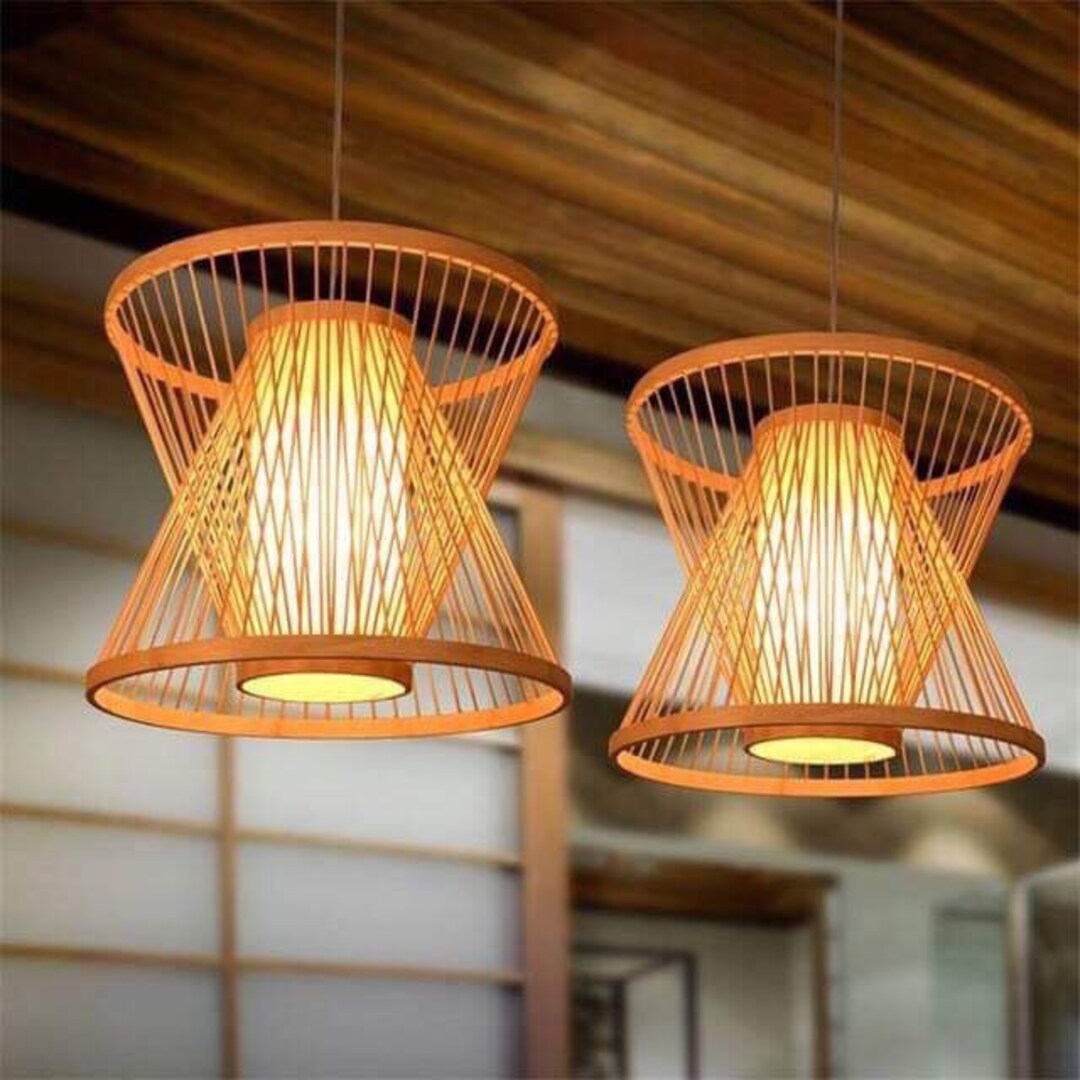 Bamboo Rattan Stick Lampshade Light Pendant Handicraft - Etsy