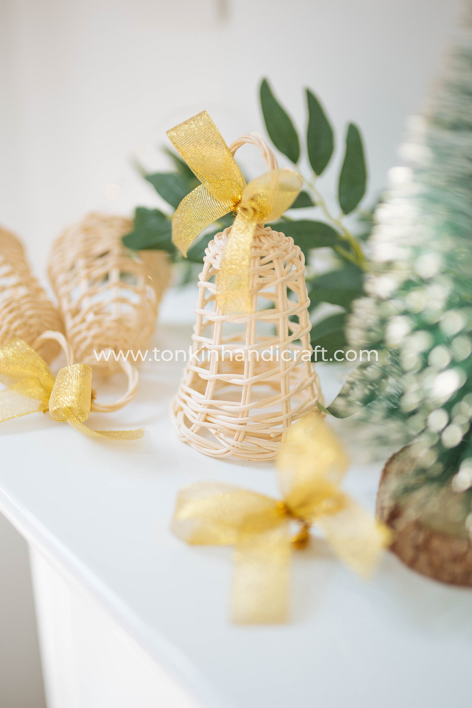 Wicker Bell Rattan Christmas Wicker Bell Tree Hanging Bell - Etsy