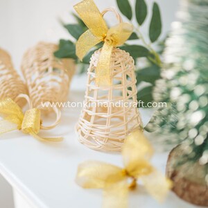 Wicker Bell, Rattan Christmas Wicker Bell, Tree Hanging Bell, Christmas ...