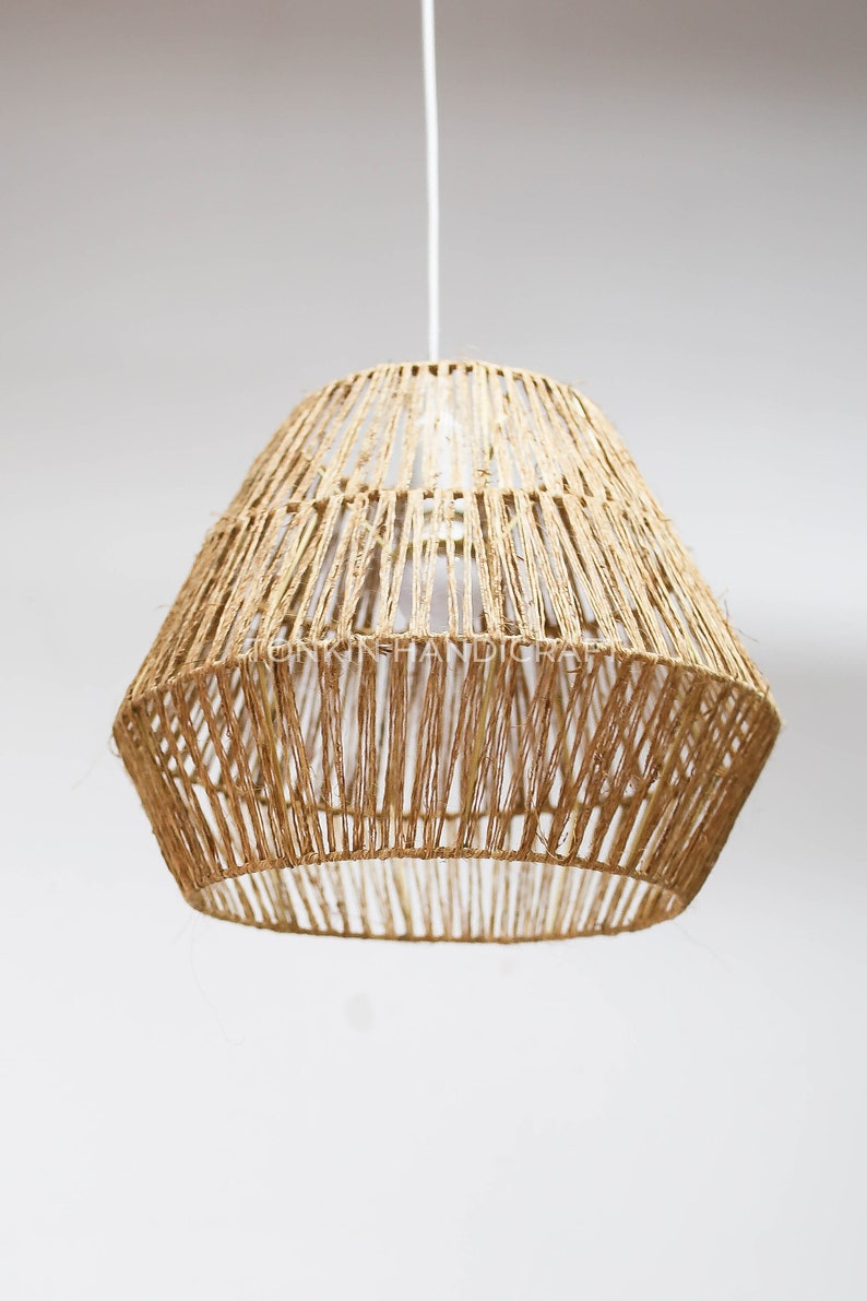 Jute Lampshade Light Pendant Handicraft Handmade Shop - Etsy