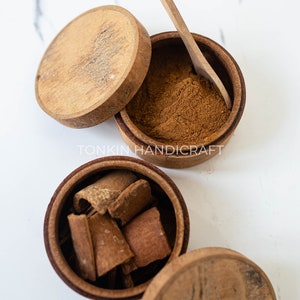 Round Cinnamon Bark Boxes,spice Jar Holder With Lid, Cinnamon Canister ...