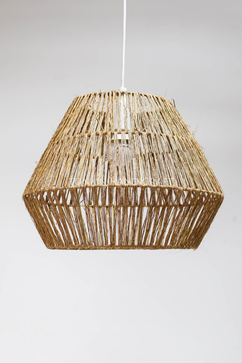 Jute Lampshade Light Pendant Handicraft Handmade Shop - Etsy