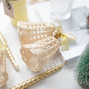 Wicker Bell, Rattan Christmas Wicker Bell, Tree Hanging Bell, Christmas ...