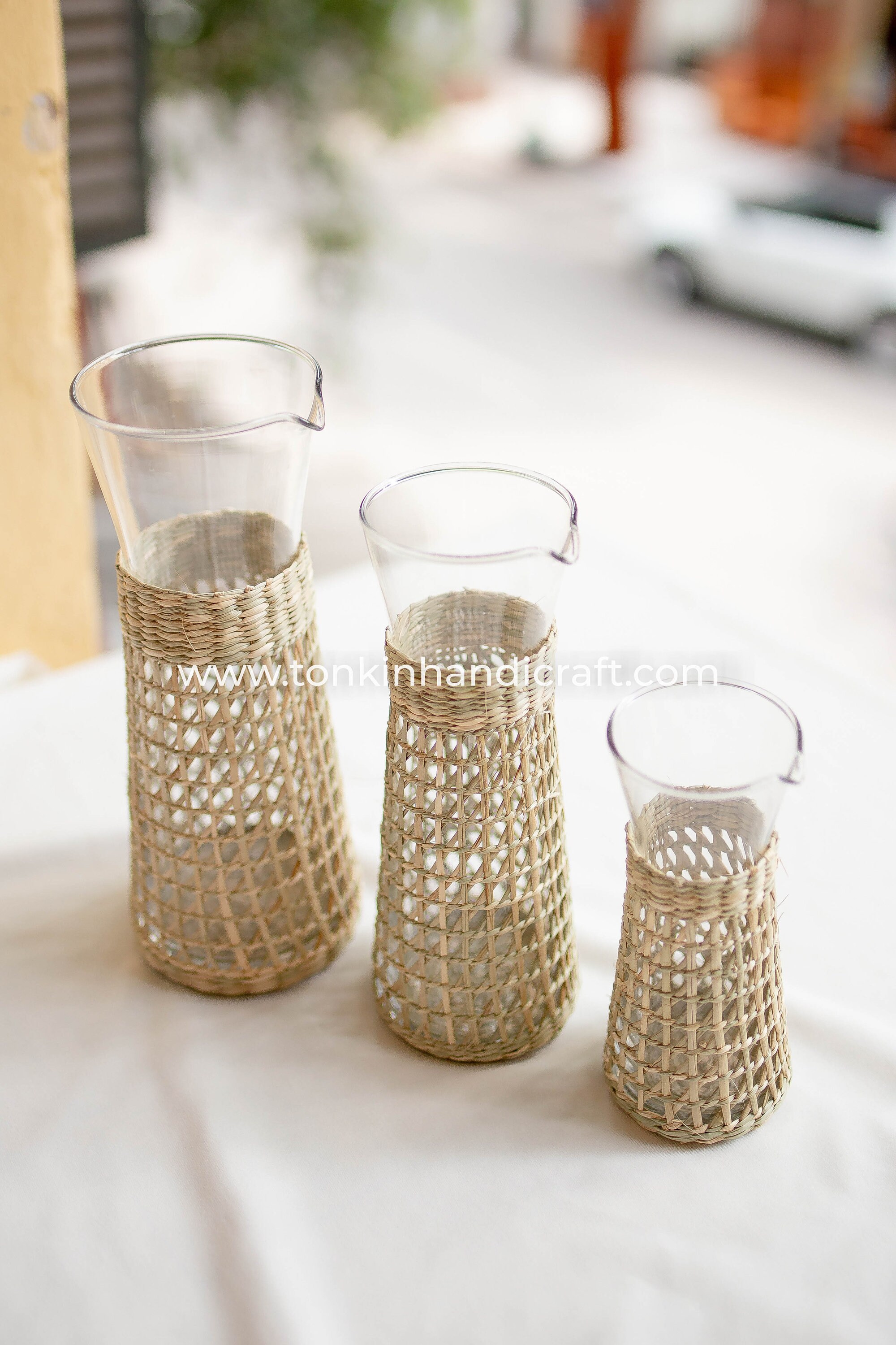 Bistro Carafe Seagrass-wrapped Pitcher Small Milk Jug - Etsy