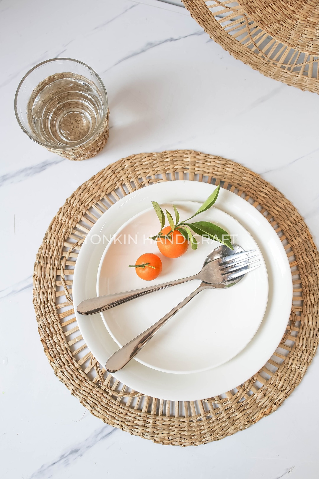 Woven Seagrass Placemats Round Wicker Placemat, Woven Table Pads, Table ...