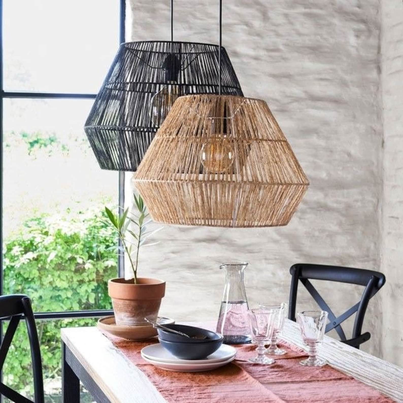 Jute Lampshade Light Pendant Handicraft Handmade Shop - Etsy