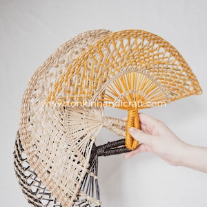 Set of 3 Seagrass Woven Fans, Wall-hanging Decoration, Handmade ...