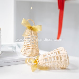 Wicker Bell, Rattan Christmas Wicker Bell, Tree Hanging Bell, Christmas ...